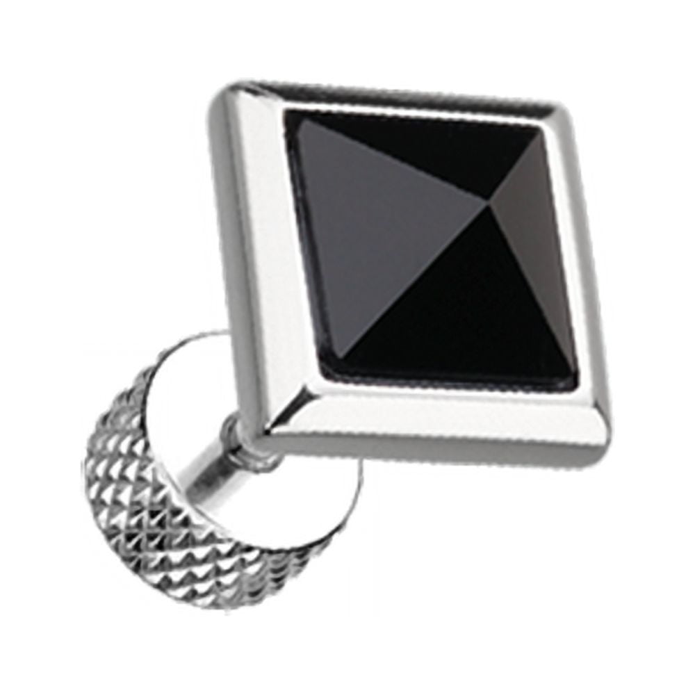 Square Onyx Pyramid Stone Steel Fake Plug - Walmart.com