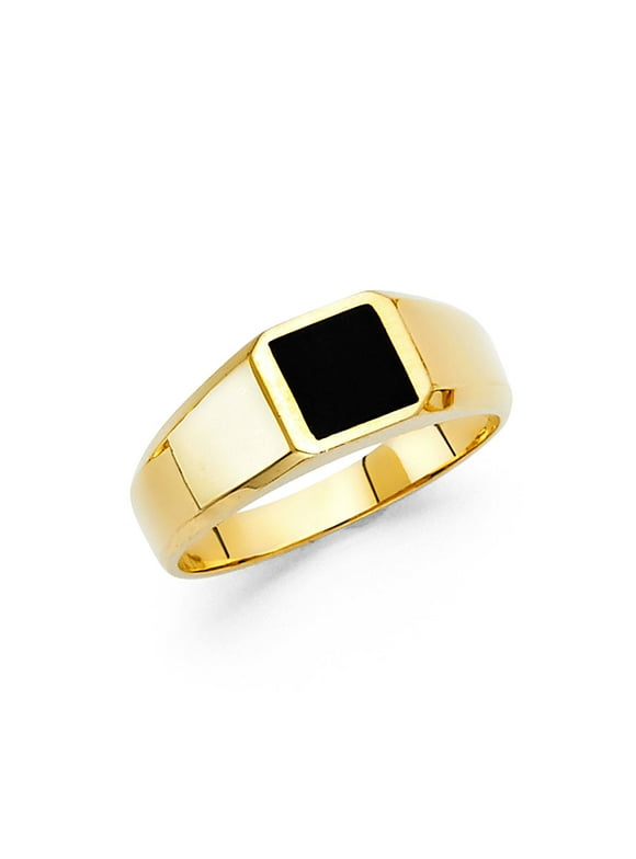 14k Mens Gold Onyx Rings
