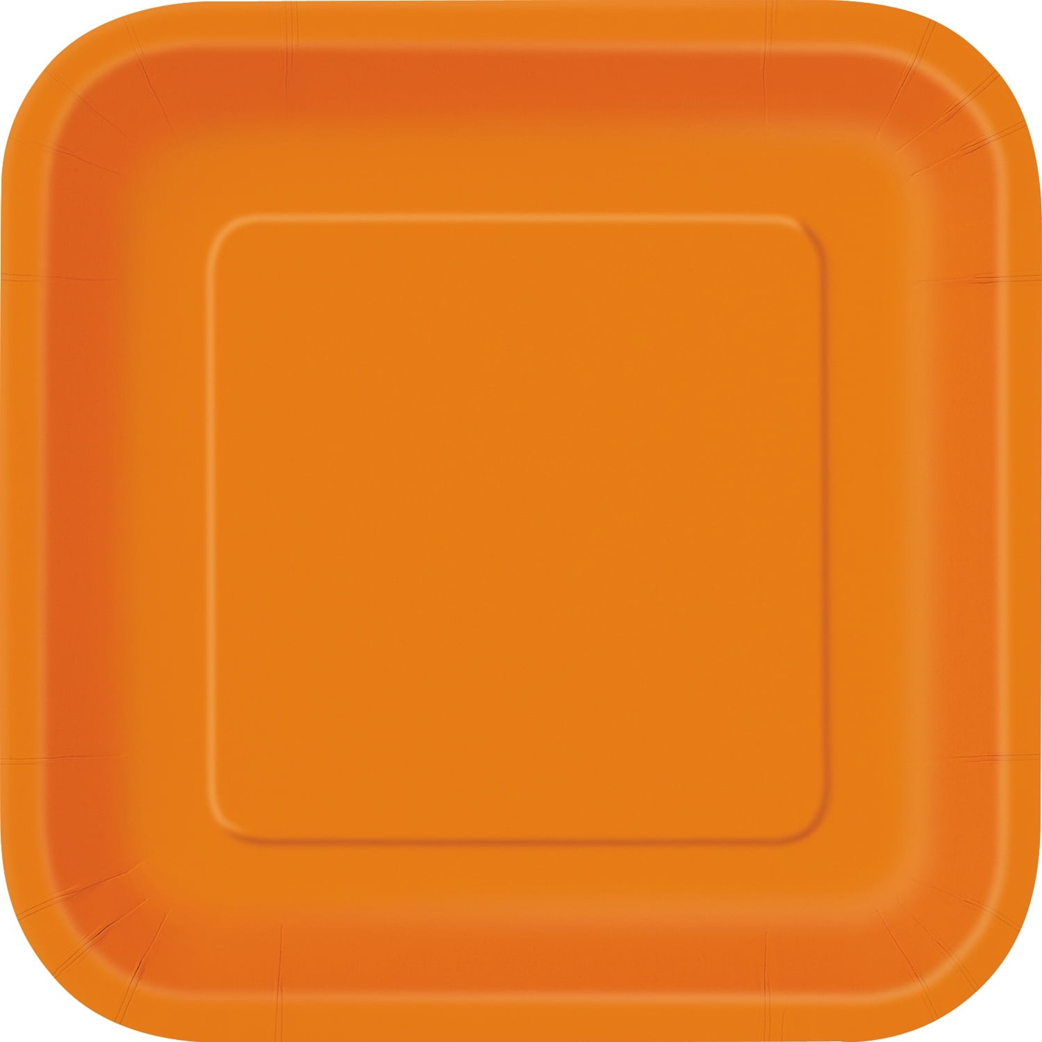 Square Orange Paper Dinner Plates, 9in, 14ct - Walmart.com