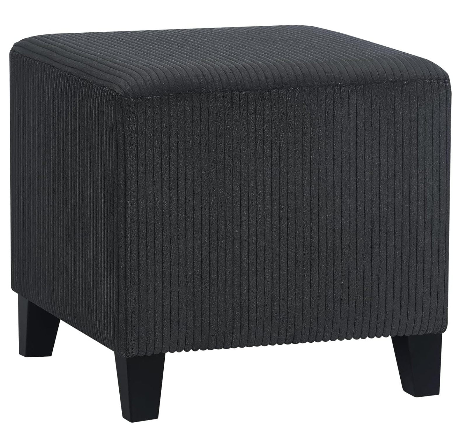 Square Ottoman Fabric Cube Foot Rest Stool with Wooden Legs, Footstool ...