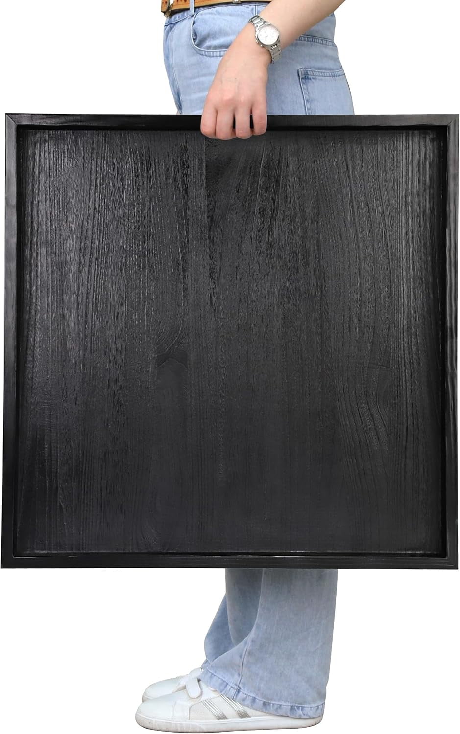 Square Ottoman Table Tray 24" - Rustic Wooden Serving Tray for ...