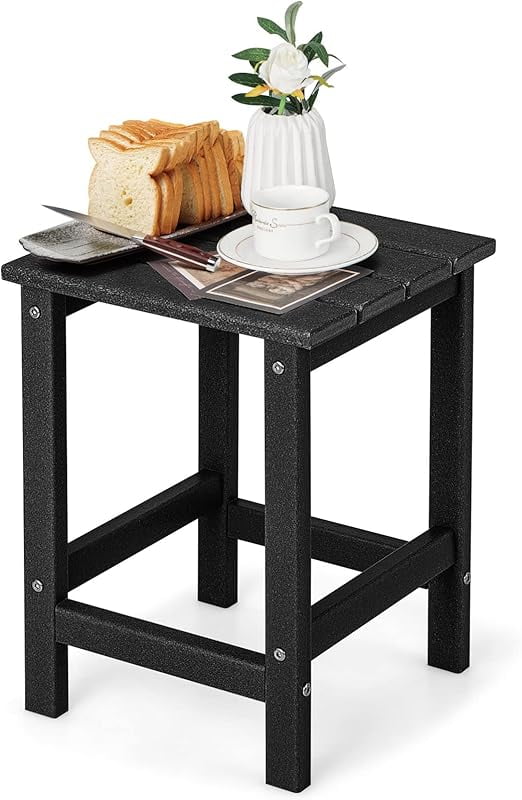 Square Outdoor Side Table, Weather Resistant Table, Chairside End ...