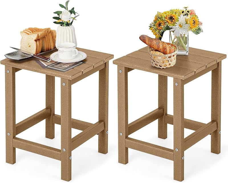 Square Outdoor Side Table, Weather Resistant Table, Outdoor Chairside ...