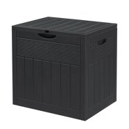Zimtown 36gal Outdoor Garden Plastic Storage Deck Box Round Thickened ...