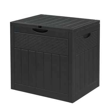 Zimtown 36gal Outdoor Garden Plastic Storage Deck Box Round Thickened ...