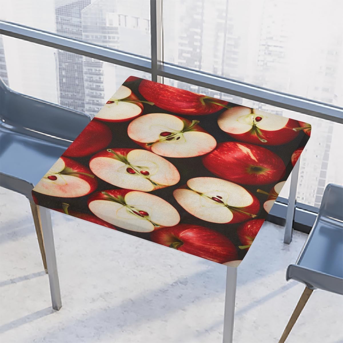 Square Outdoor Tablecloth Cute Cartoon Fruit Cherry Square Fitted Table ...
