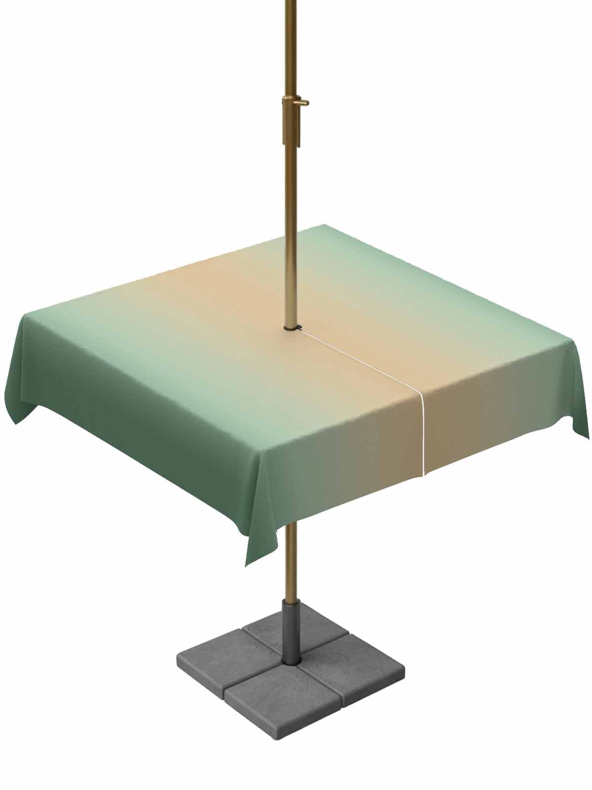 Square Outdoor Tablecloth with Umbrella Hole Sage Green Ombre Outside ...