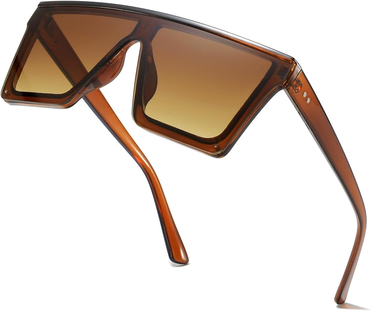 Square Oversized Sunglasses for Women and Men Fashion Flat Top Goggle ...