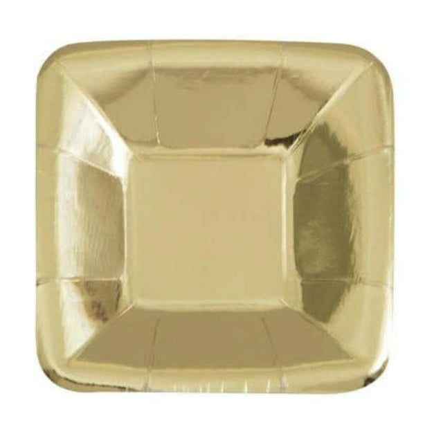 Square Paper Appetizer Plates, 5 in, Foil Gold, 8ct - Walmart.com