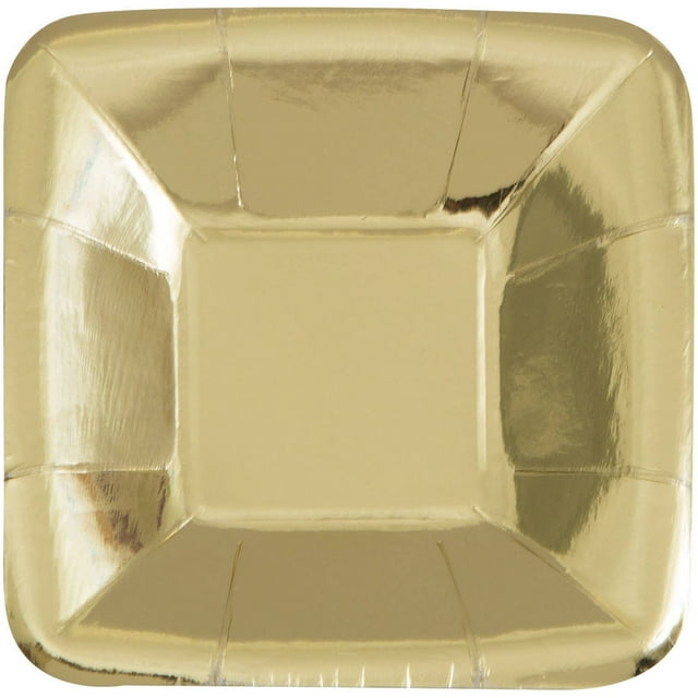 Square Paper Appetizer Plates, 5 in, Foil Gold, 8ct - Walmart.com