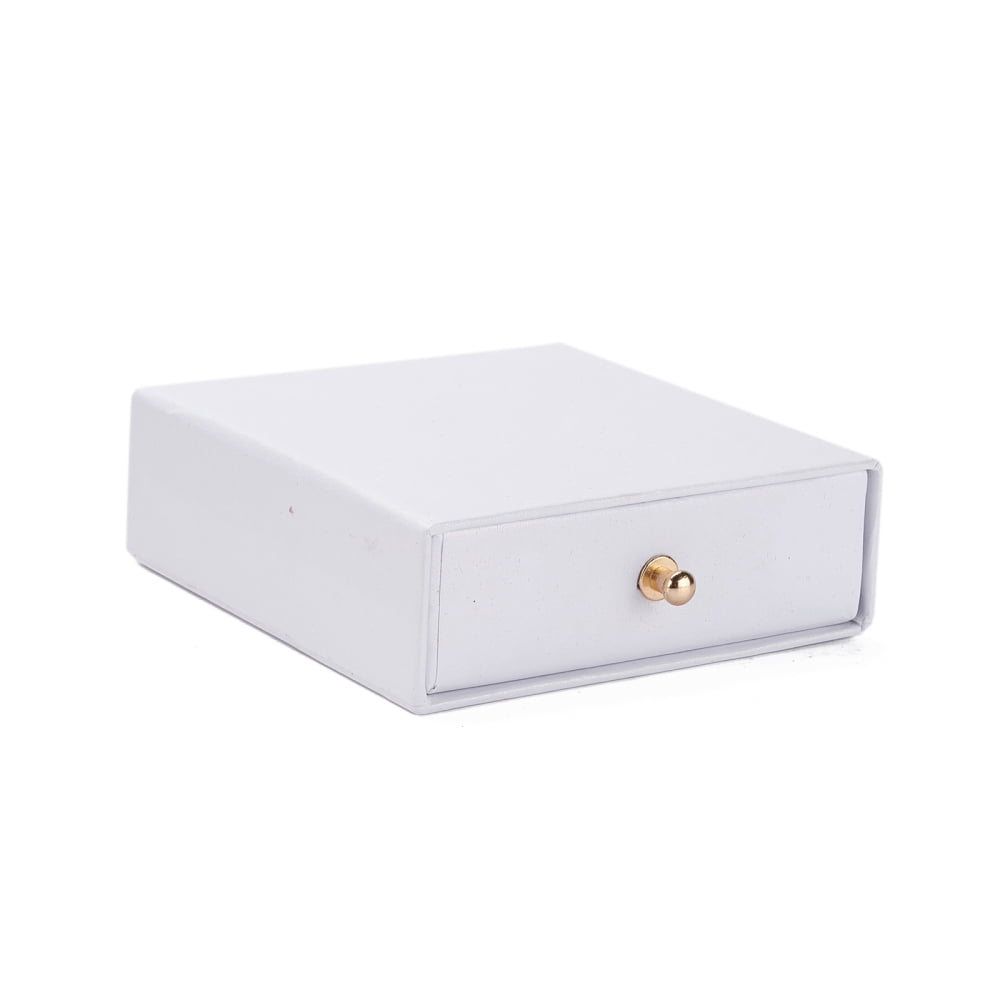 Square Paper Drawer Jewelry Set Box with Brass Rivet for Earring Ring ...