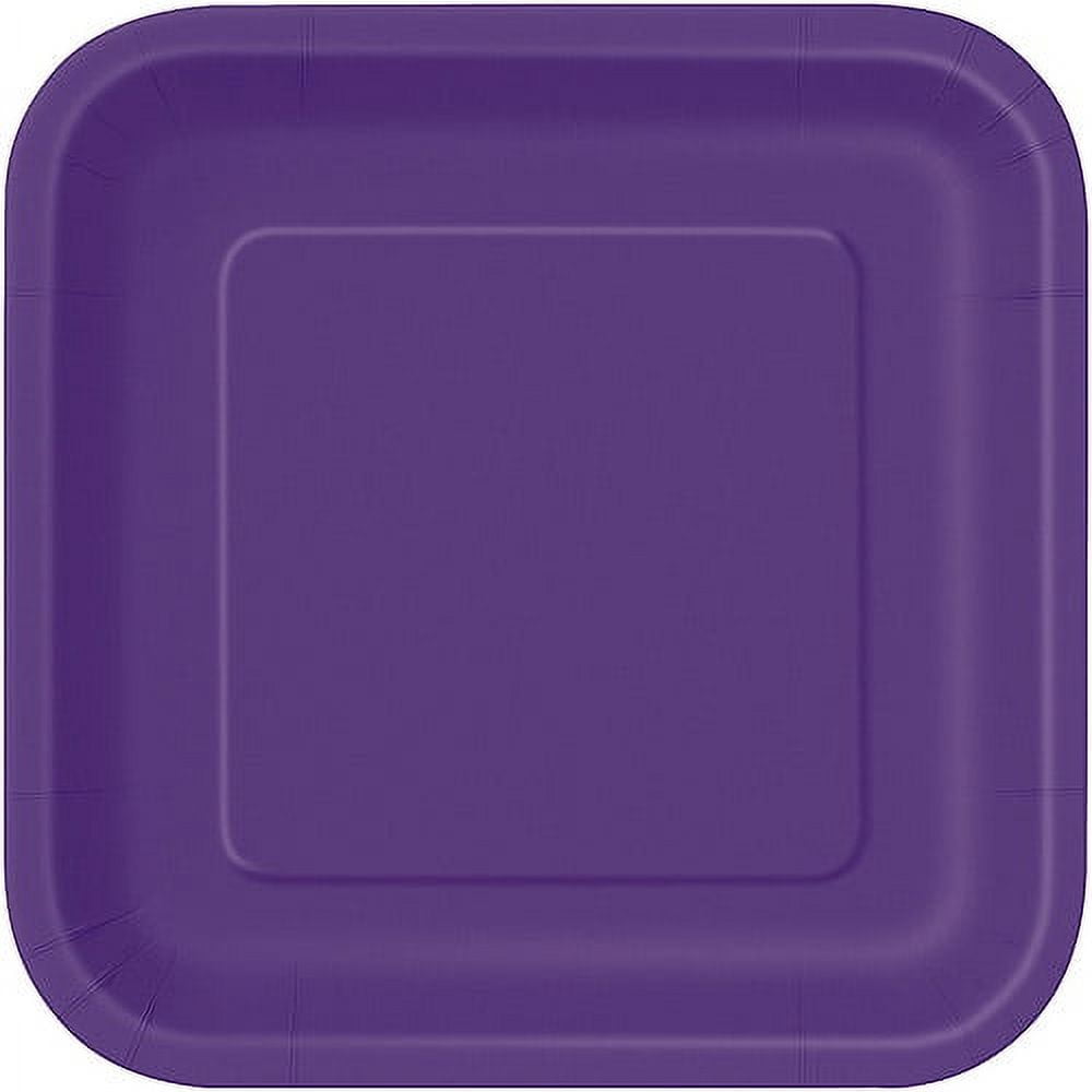 Square Paper Plates, 7 in, Dark Purple, 16ct - Walmart.com