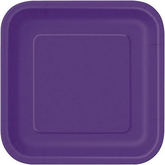 Square Paper Plates, 7 in, Dark Purple, 16ct - Walmart.com