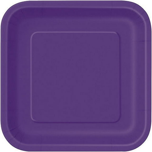 Square Paper Plates, 7 in, Dark Purple, 16ct - Walmart.com