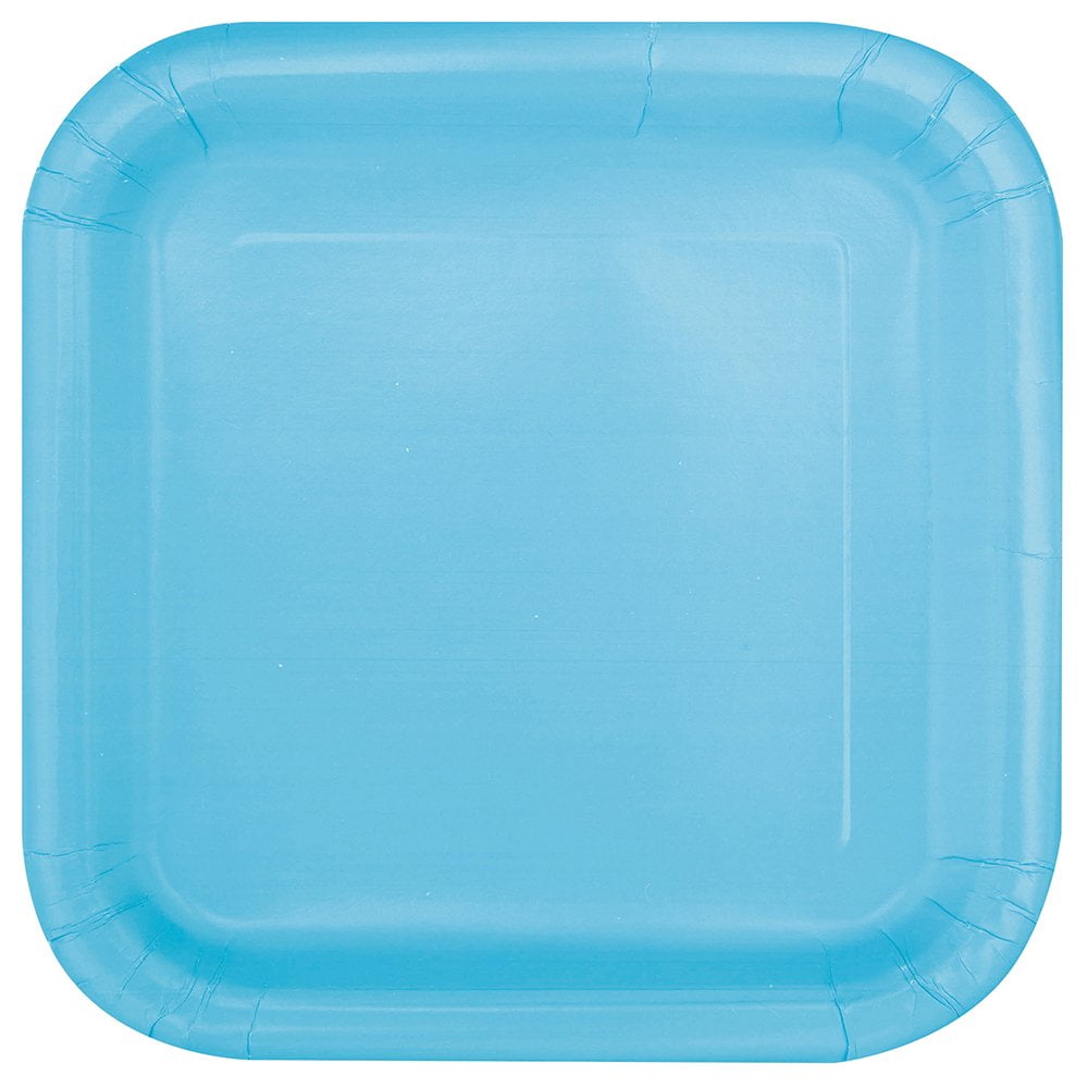 Square Paper Plates, 7 in, Light Blue, 16ct - Walmart.com