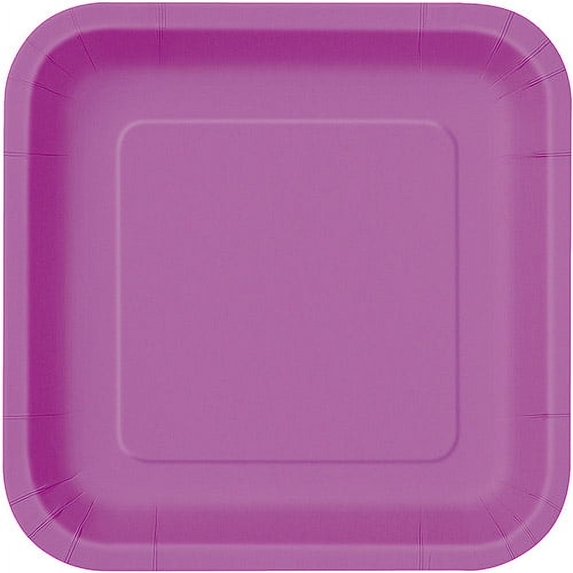 Square Paper Plates, 7 in, Purple, 16ct - Walmart.com