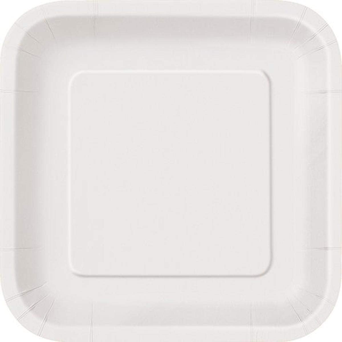 Square Paper Plates, 7 in, White, 16ct - Walmart.com