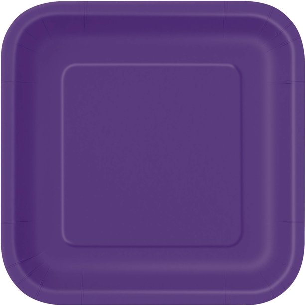 Square Paper Plates, 9 in, Dark Purple, 14ct - Walmart.com