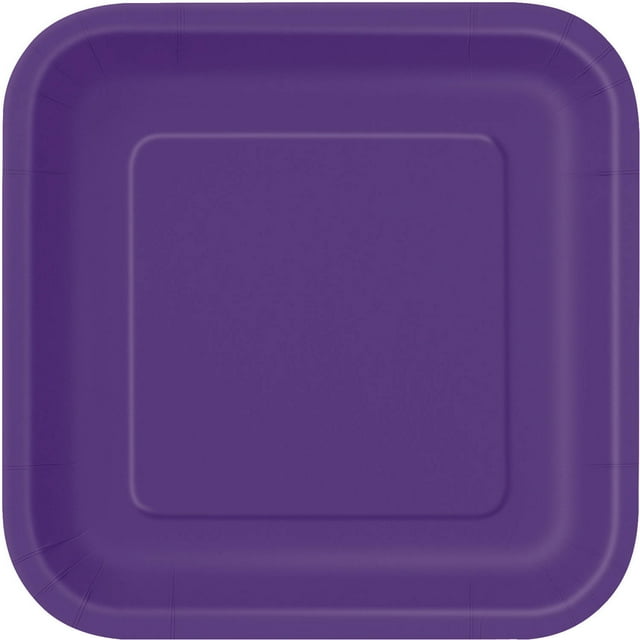 Square Paper Plates, 9 in, Dark Purple, 14ct - Walmart.com