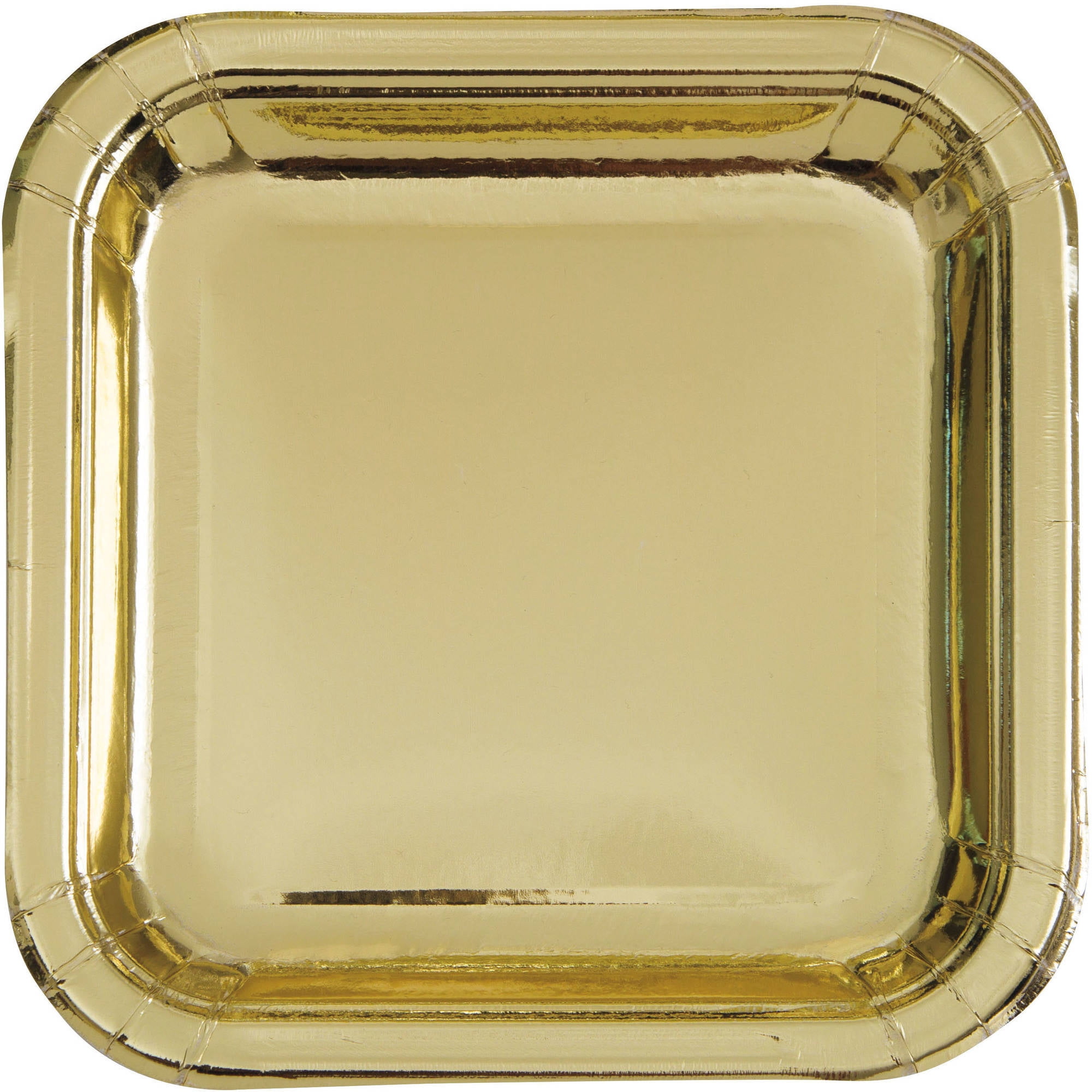 Square Paper Plates, 9 in, Gold Foil, 8ct - Walmart.com