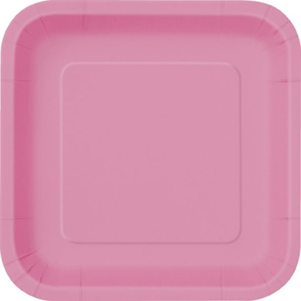 Square Paper Plates, 9 in, Hot Pink, 14ct - Walmart.com