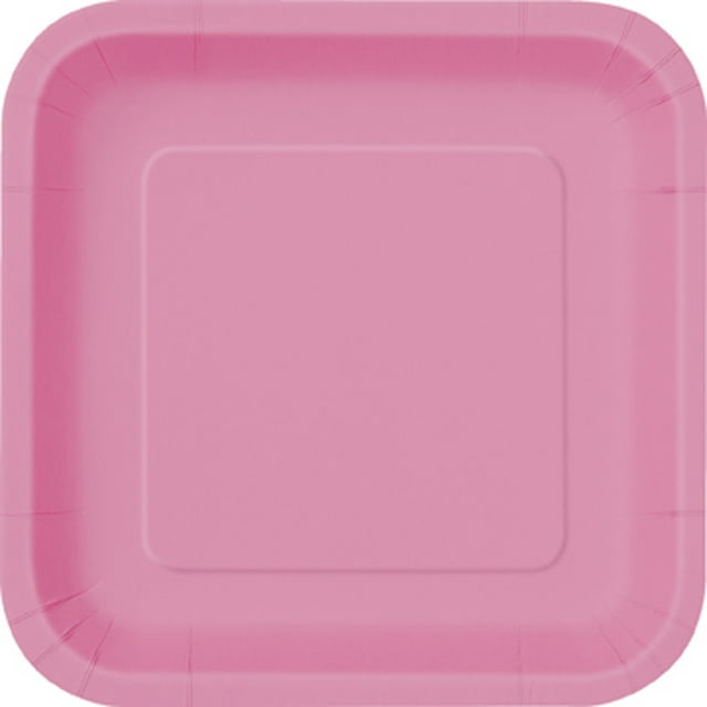 Square Paper Plates, 9 in, Hot Pink, 14ct - Walmart.com