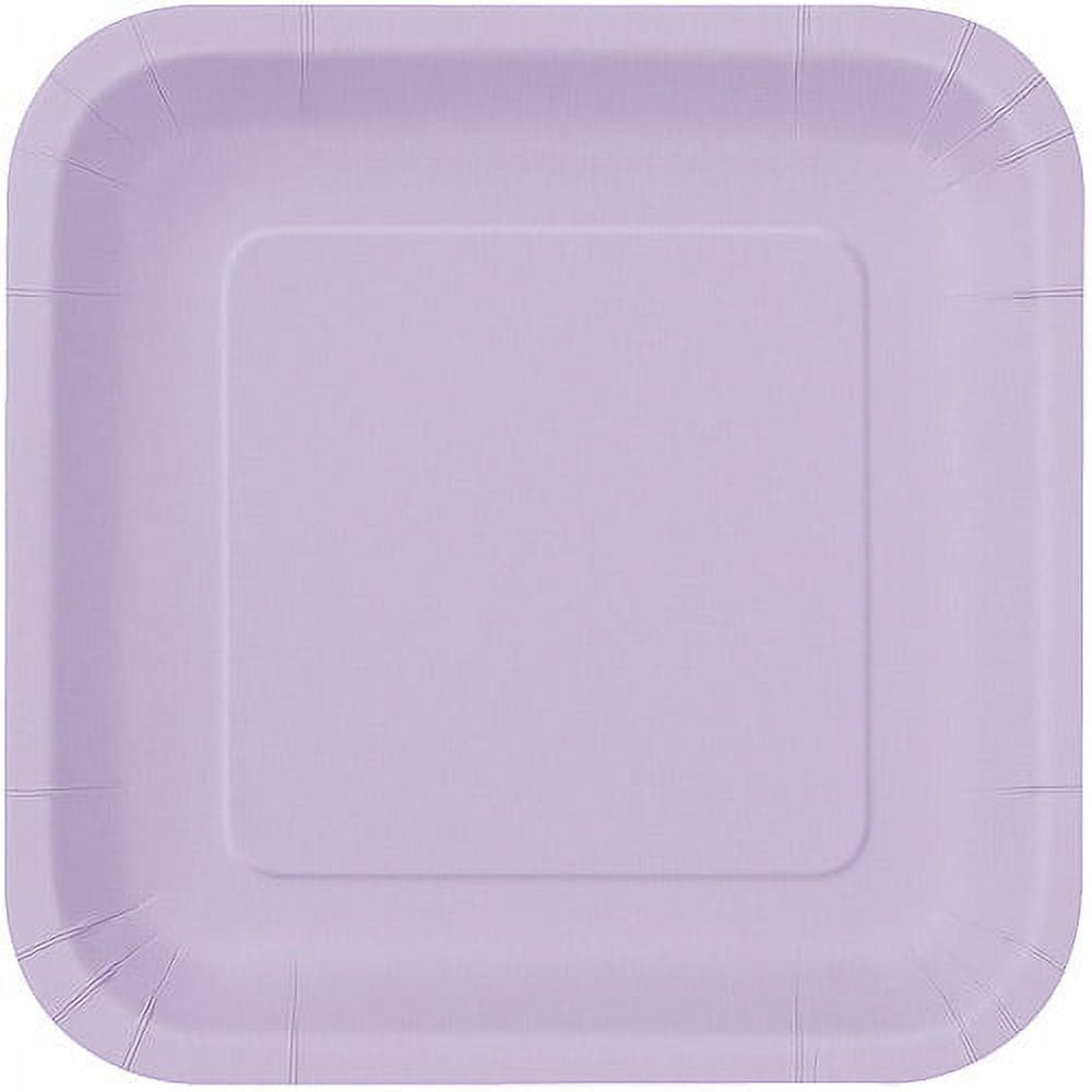 Square Paper Plates, 9 in, Lavender, 14ct - Walmart.com