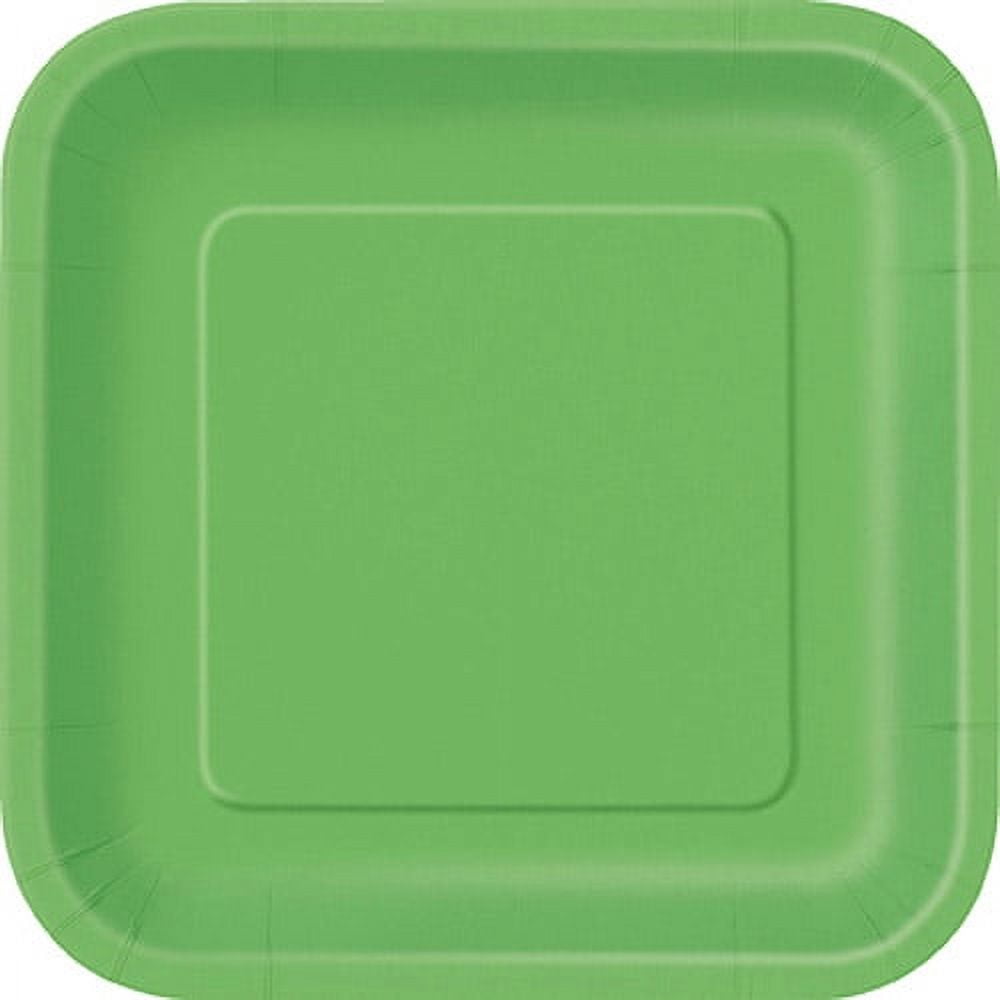 Square Paper Plates, 9 in, Lime Green, 14ct - Walmart.com