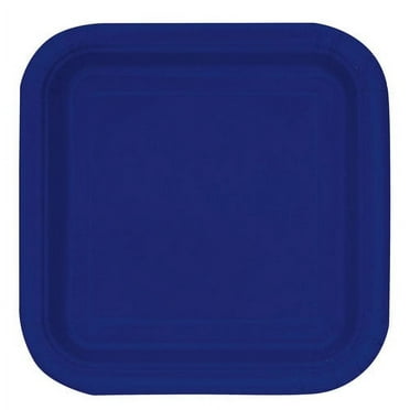 Square Paper Plates, 7 in, Royal Blue, 16ct - Walmart.com