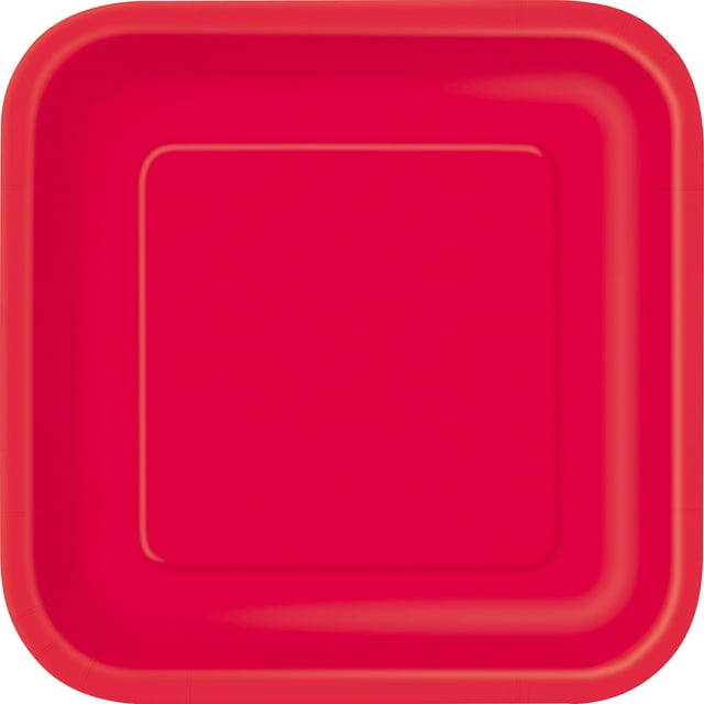 Square Paper Plates, 9 in, Red, 14ct - Walmart.com