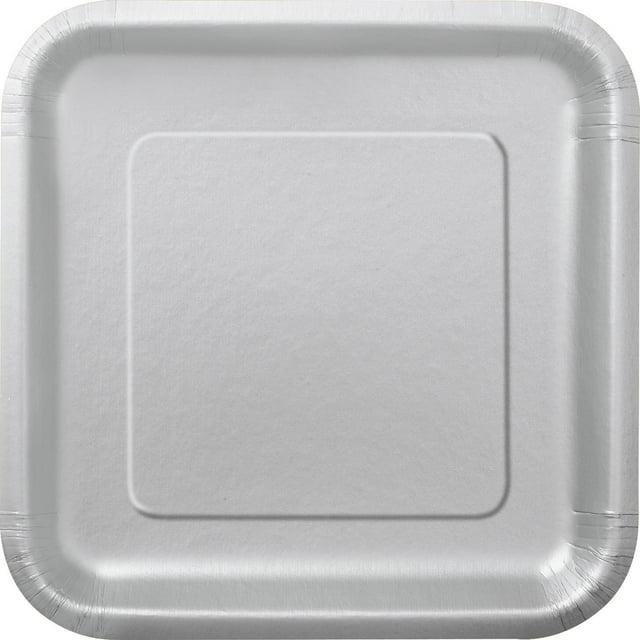 Silver 9" Square Dinner Disposable Plates, 14ct - Walmart.com
