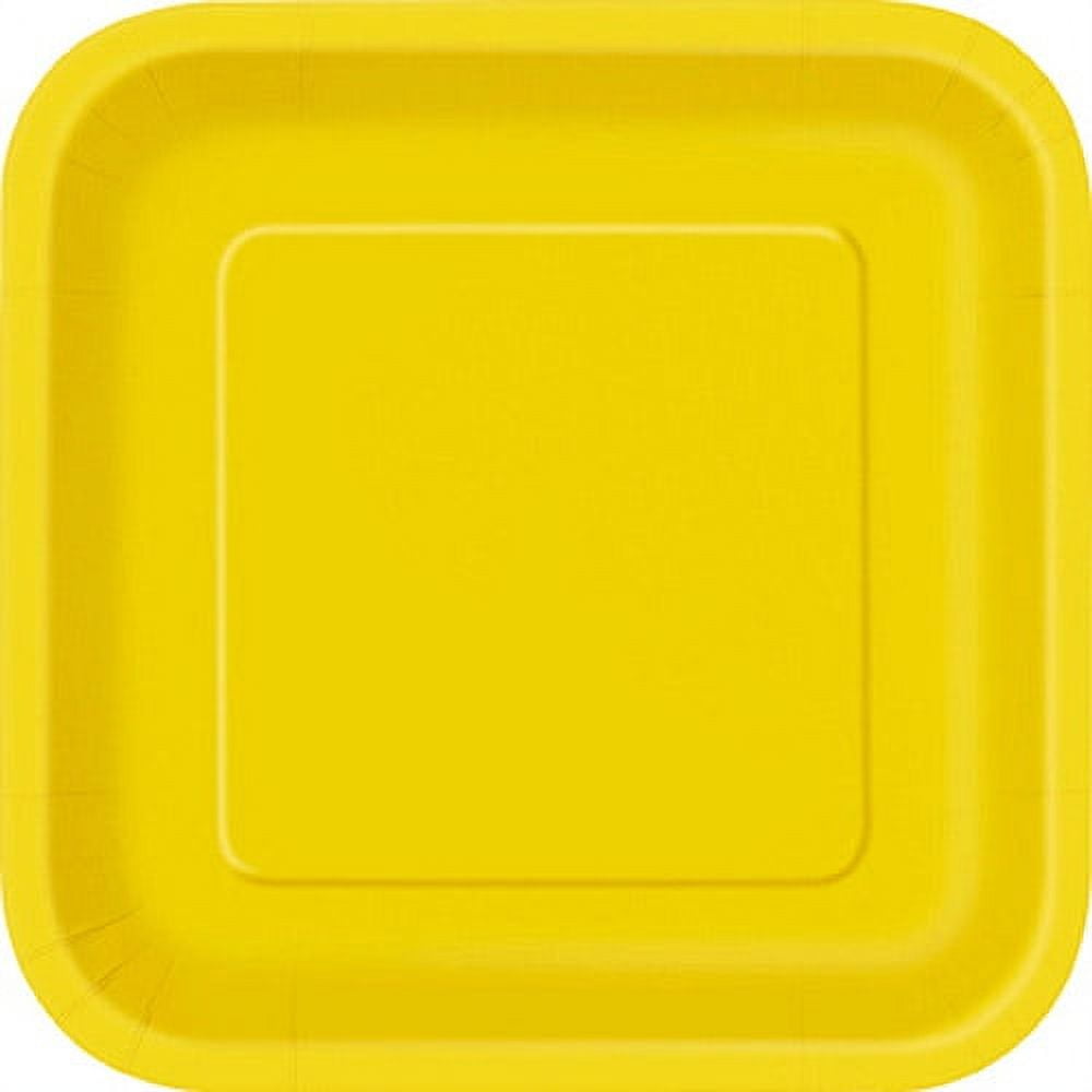 Square Paper Plates, 9 in, Yellow, 14ct - Walmart.com