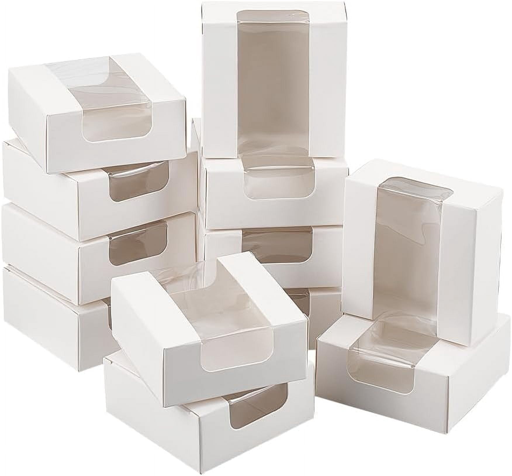 Square Paper Storage Gift Boxes with Clear Visible Window Gift ...