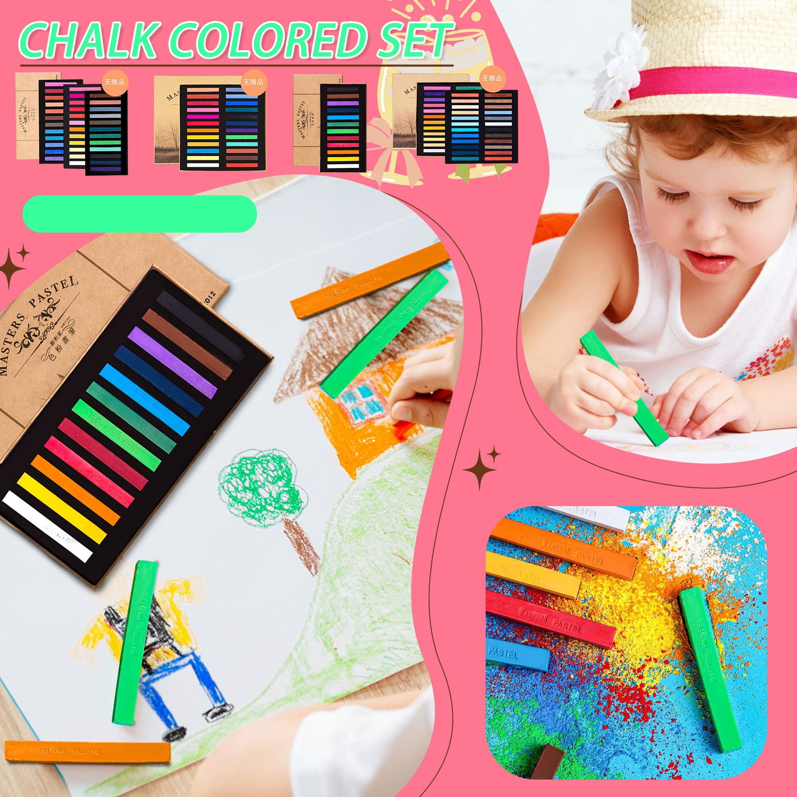 Square Pastel Set 12/24/36/48 Colors Soft Dry Pastel Artist Chalk ...