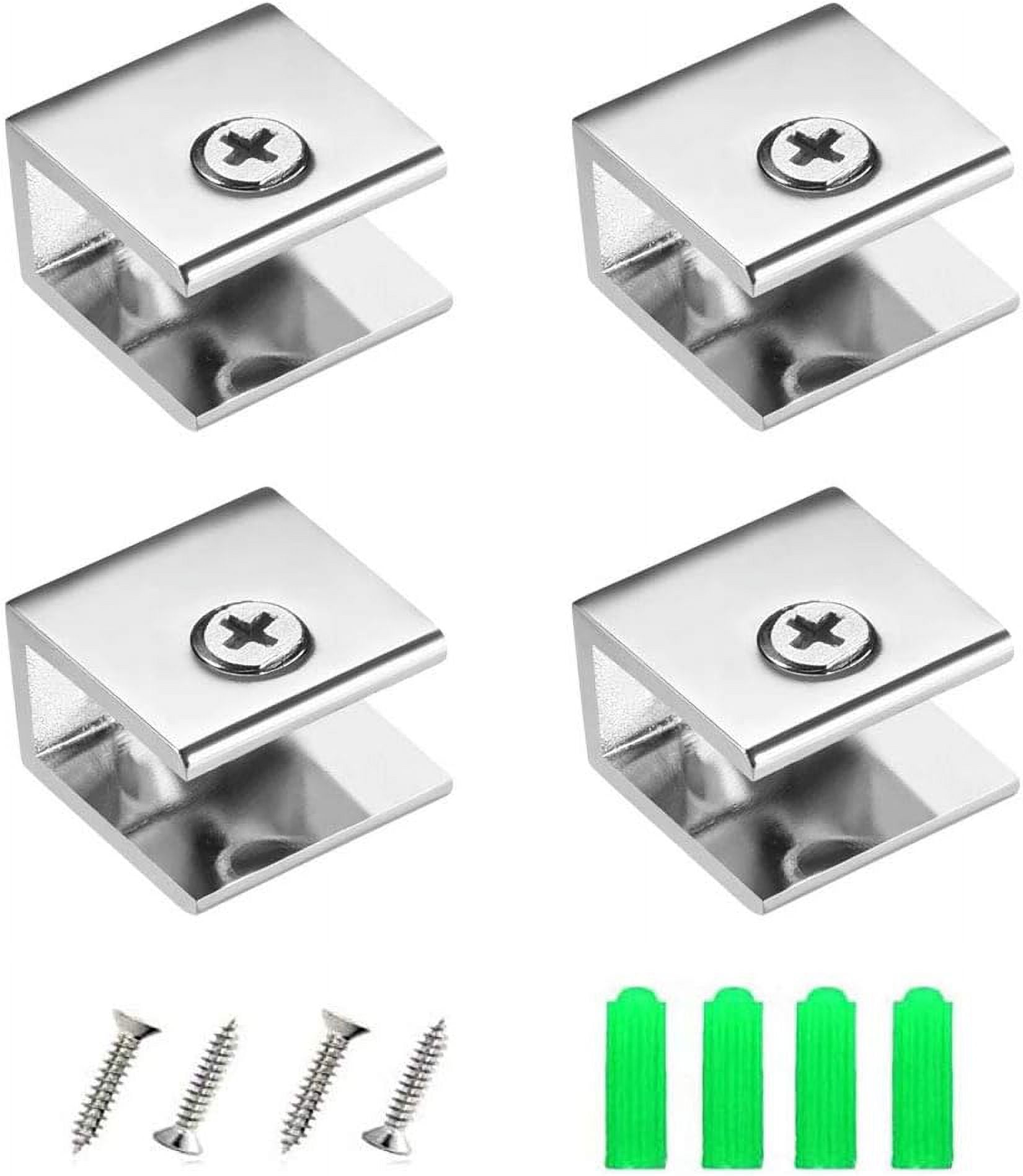 Square Pattern Glass Shelf Bracket, Zinc Alloy Adjustable Clamp ...