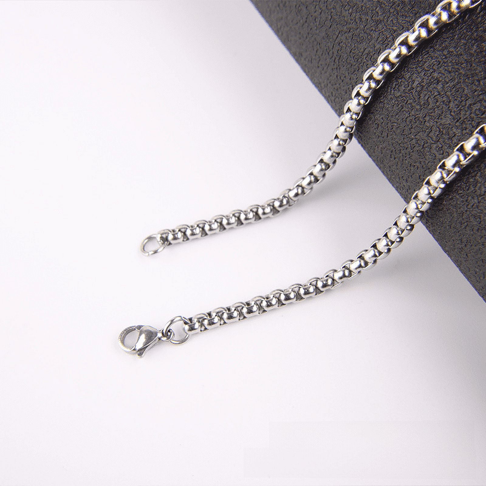 Square Pearl Necklace Titanium Steel Square Matching Chain Stainless ...