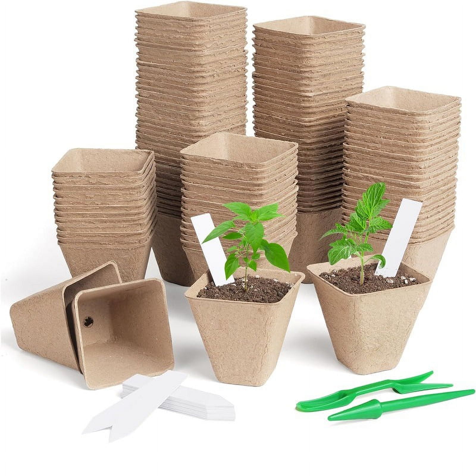 Square Peat Pots for Seedlings, Seed Starting Pots with Drainage Holes ...