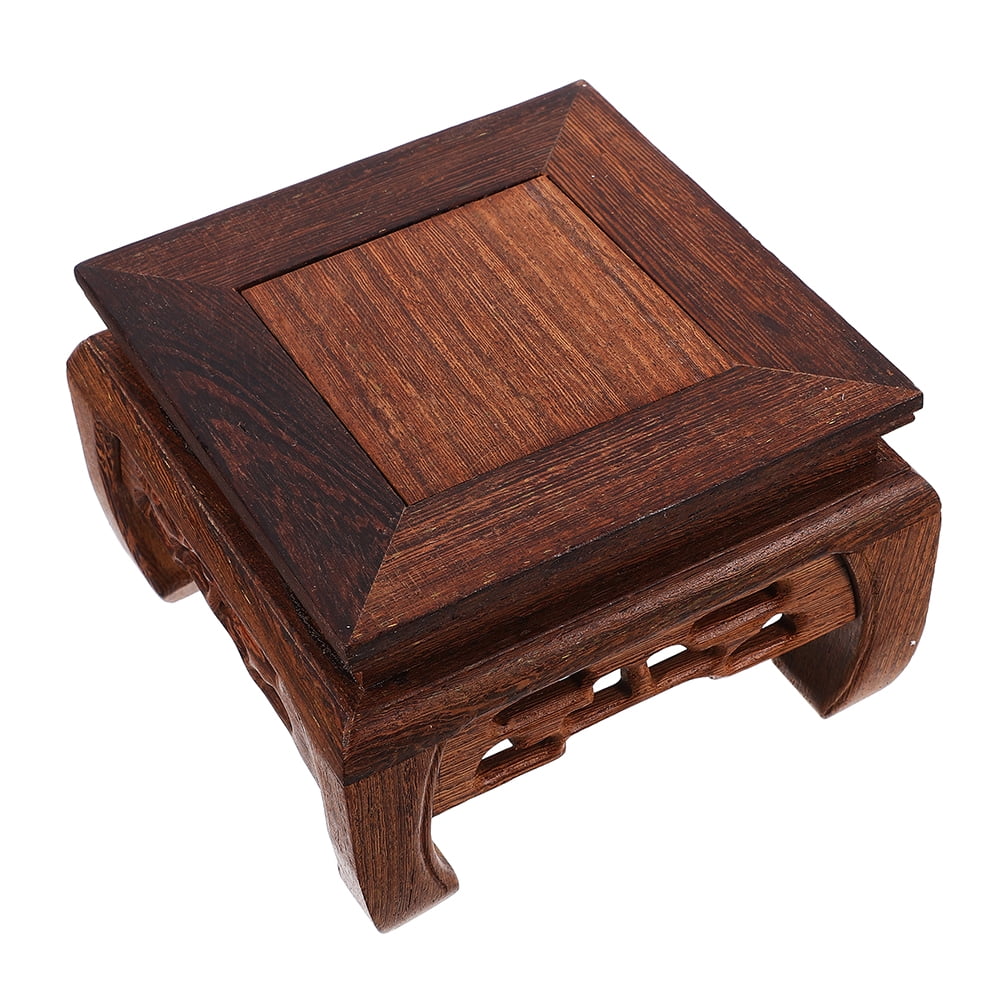 HOMEMAXS Brown Wooden Display Stand for Vase and Decor Unique Design ...