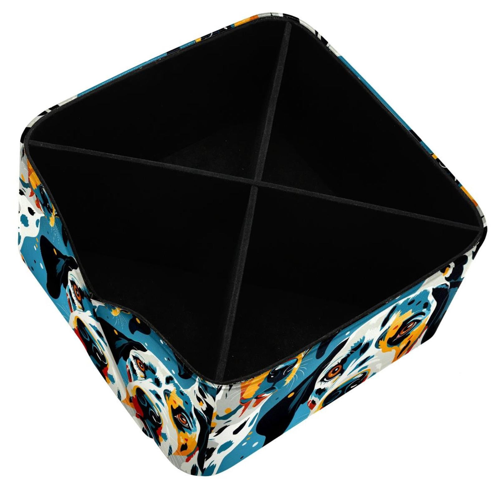 Square Pen Case with 4 Compartments, Removable Dividers, Pen Holder ...