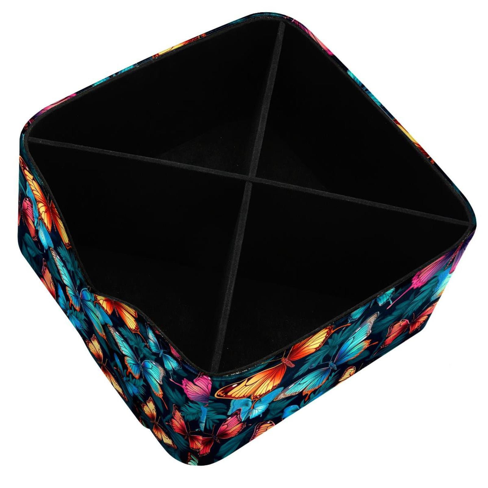 Square Pen Case with 4 Compartments, Removable Dividers, Pencil Holder ...