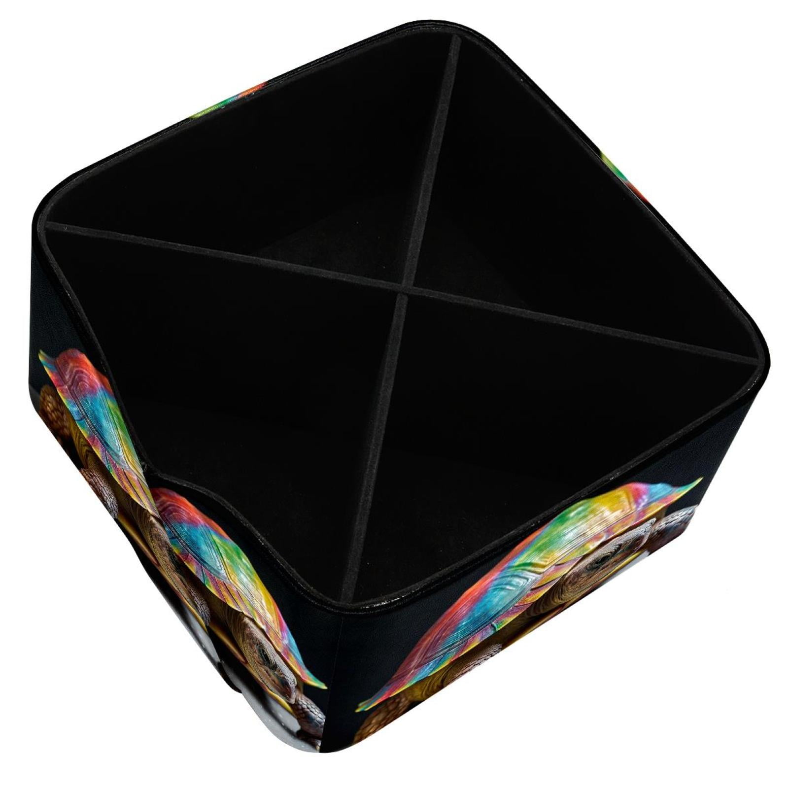 Square Pen Case with 4 Compartments, Removable Dividers, Pencil Holder ...