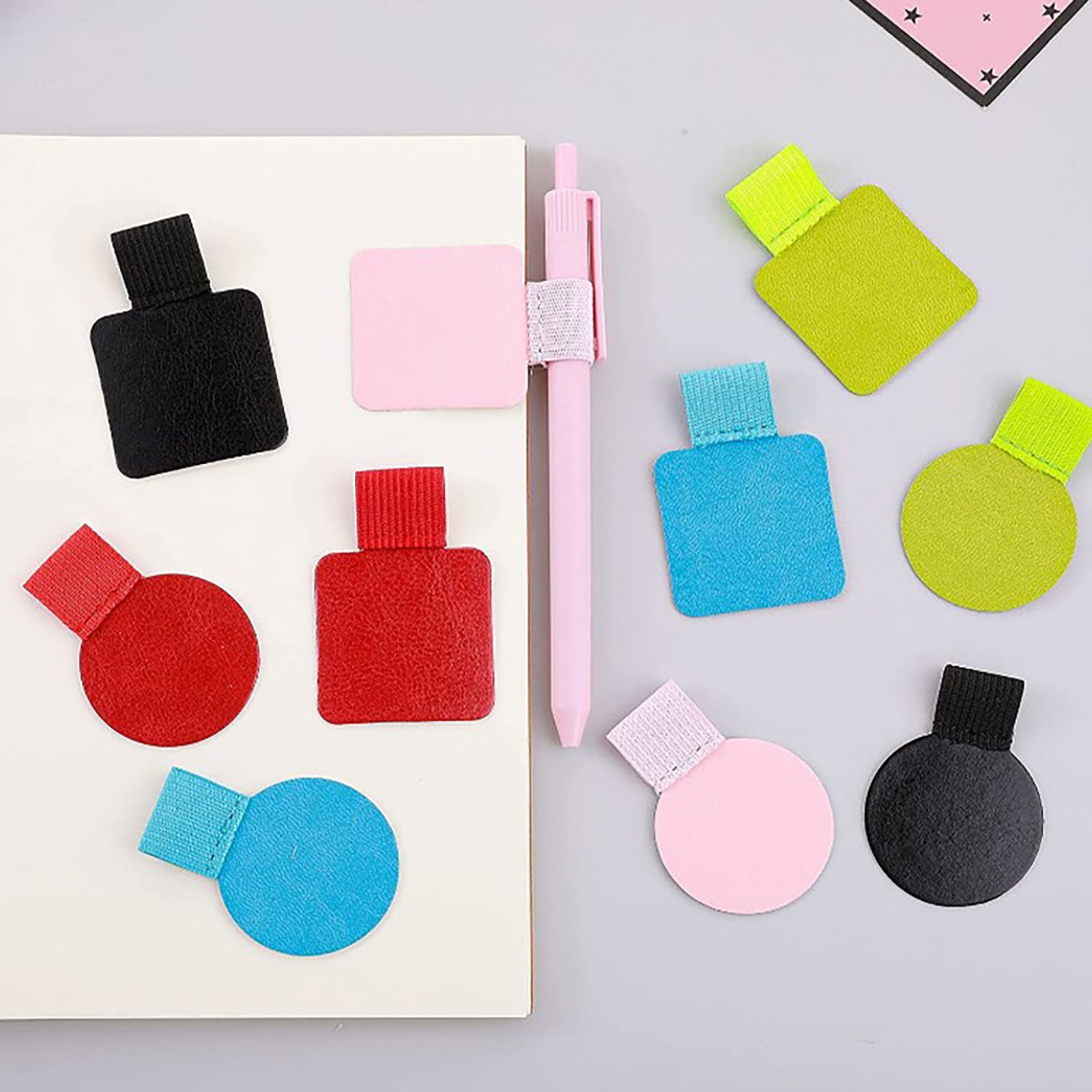 Square Pen Loop Holder PU leather Self Adhesive Square Pen Holders Loop ...