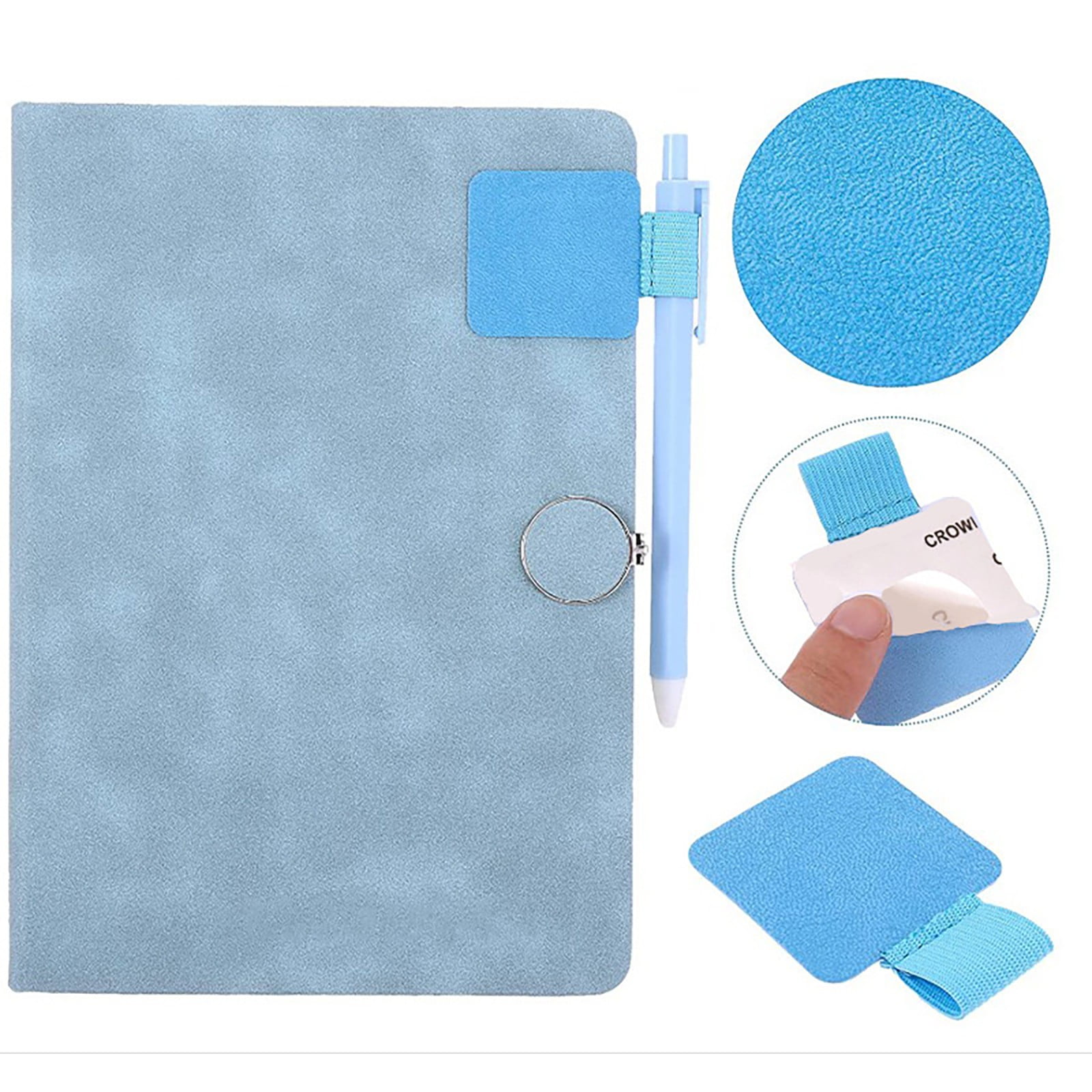 Square Pen Loop Holder PU leather Self Adhesive Square Pen Holders Loop ...