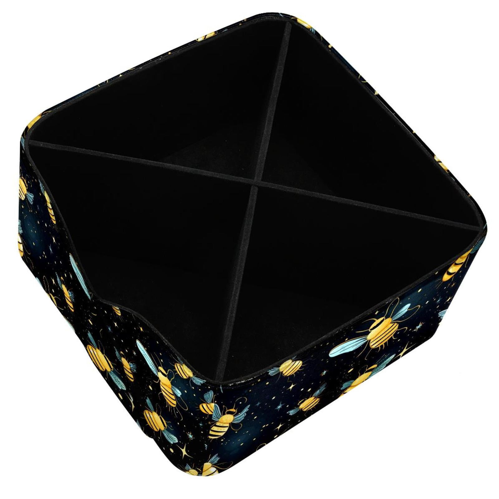 Square Pen Organizer with 4 Compartments, Removable Dividers, Brush ...