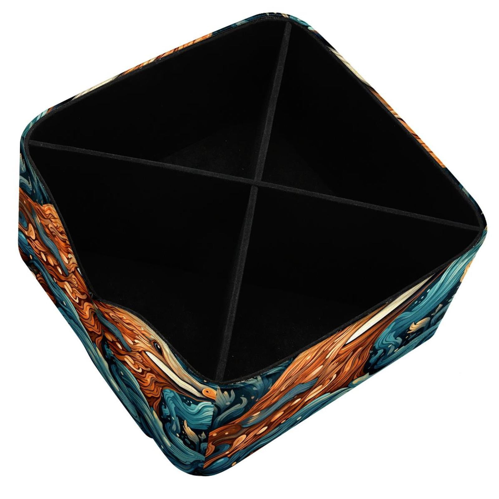 Square Pen Organizer with 4 Compartments, Removable Dividers, Brush ...