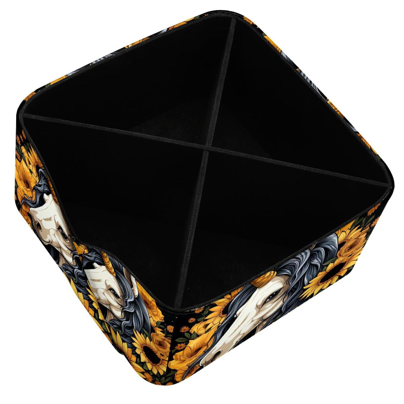 Square Pencil Case Pen Holder with 4 Compartments, Removable Dividers ...