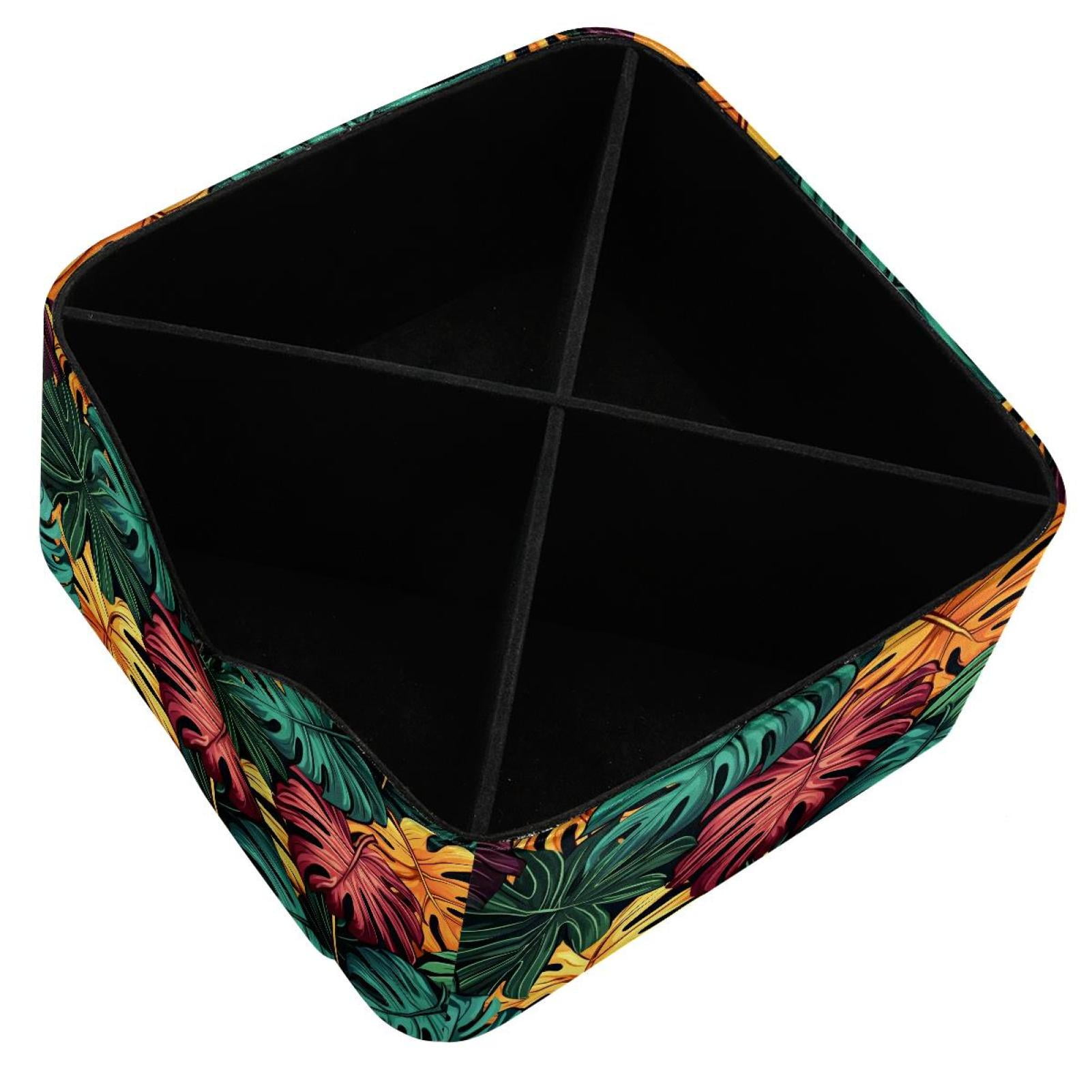 Square Pencil Case with 4 Compartments, Removable Dividers, Brush ...