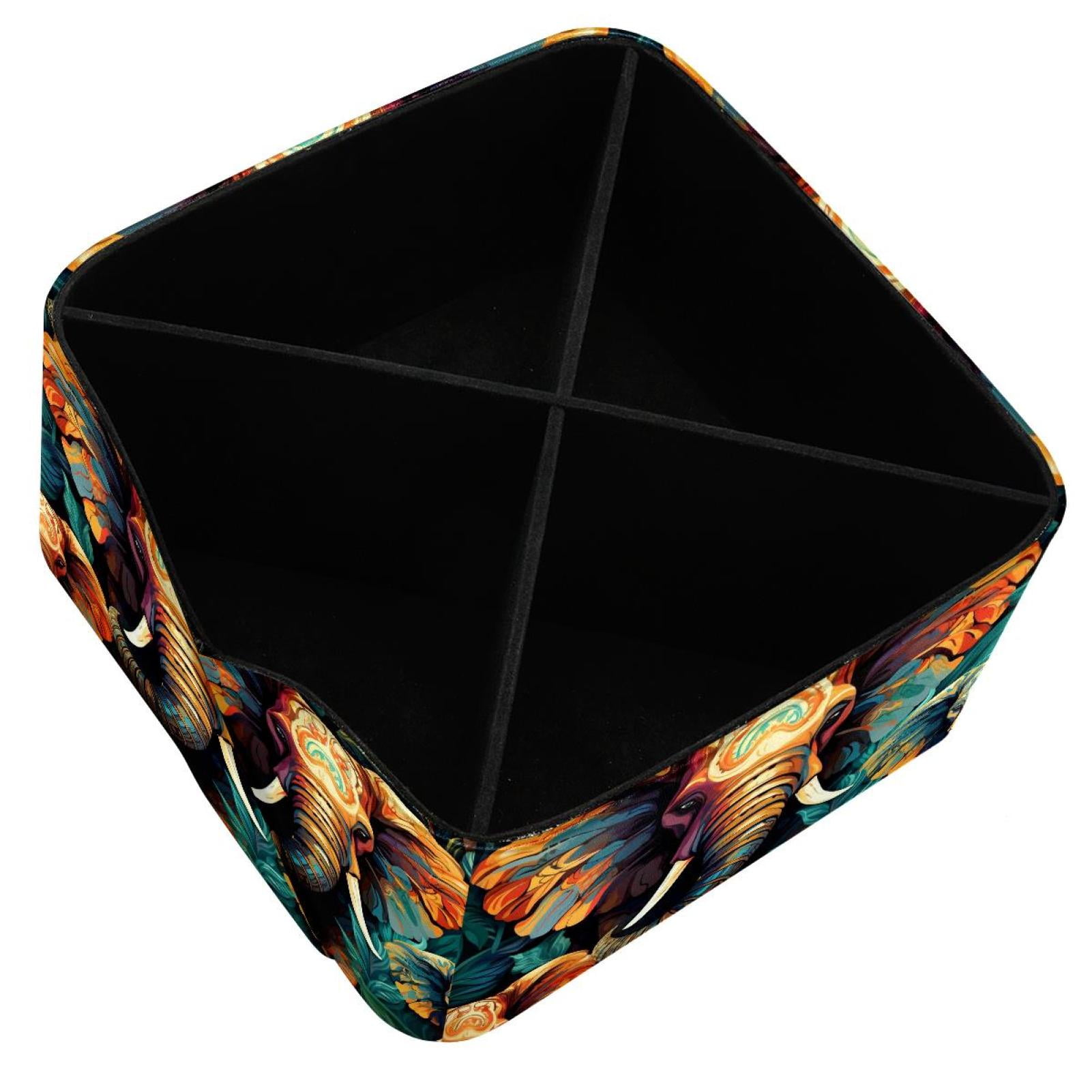 Square Pencil Case with 4 Compartments, Removable Dividers, Brush ...