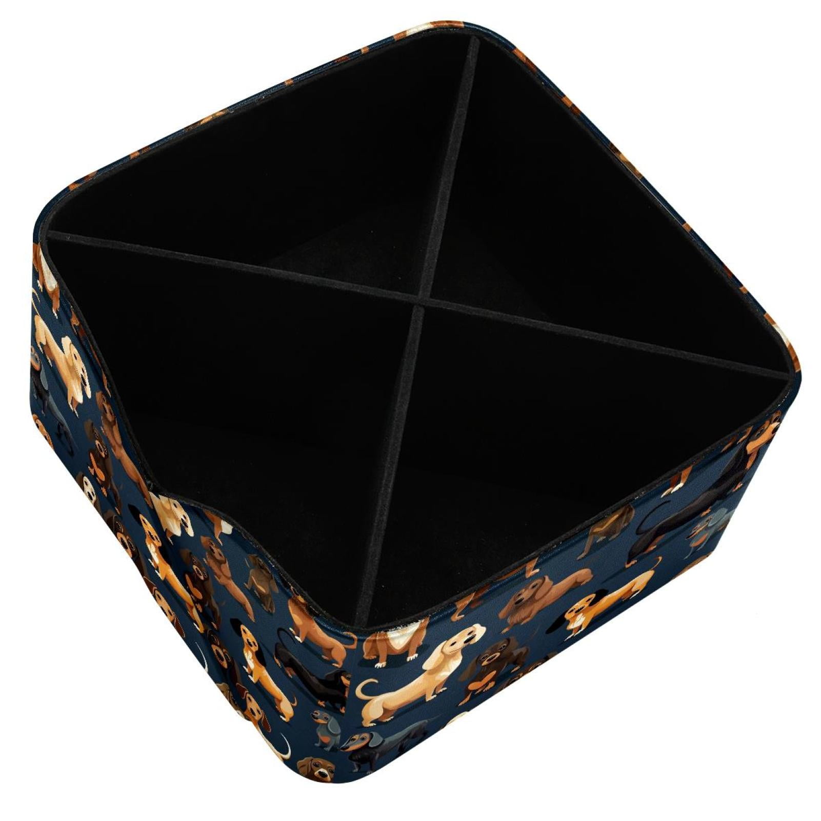 Square Pencil Case with 4 Compartments, Removable Dividers, Brush ...