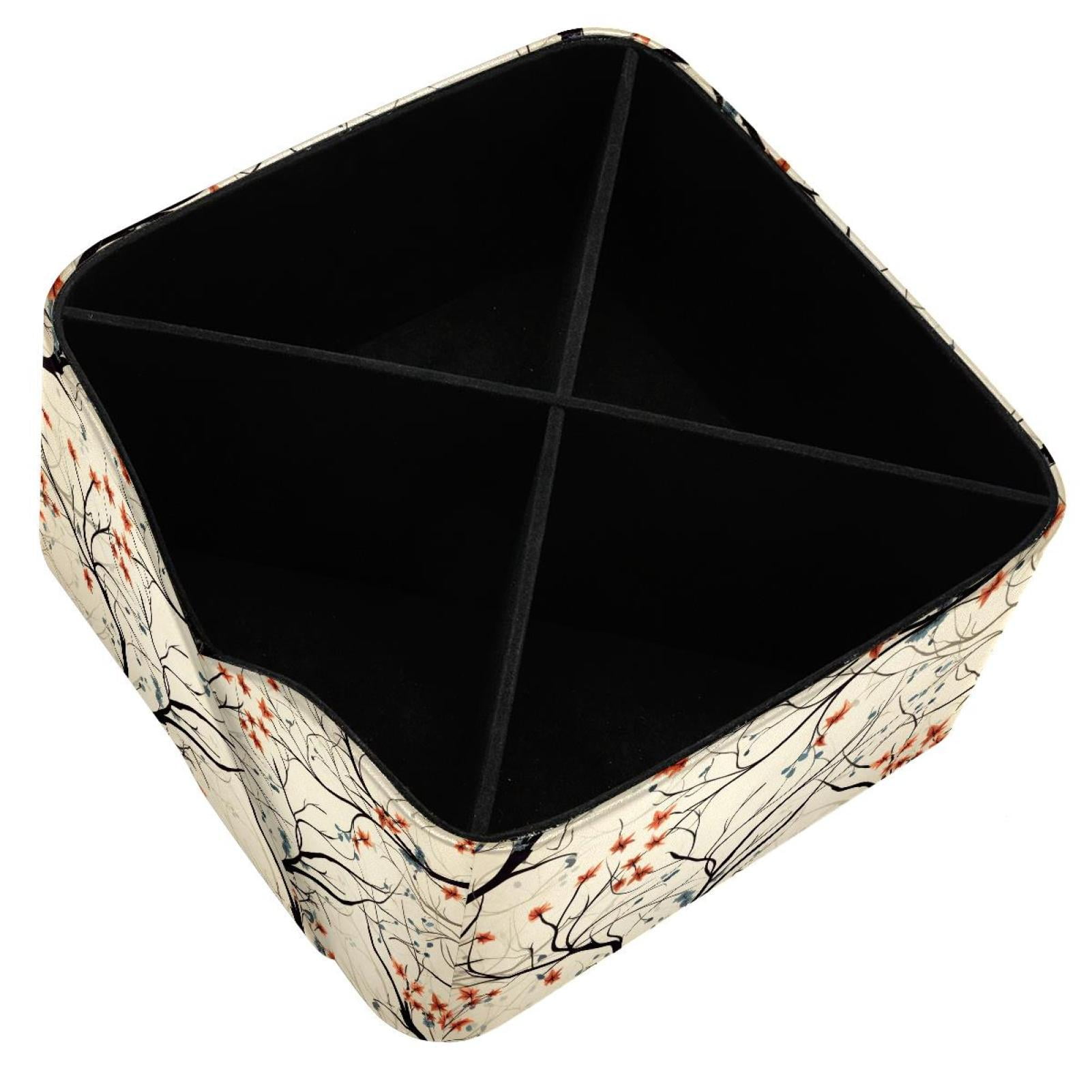 Square Pencil Case with 4 Compartments, Removable Dividers, Brush ...